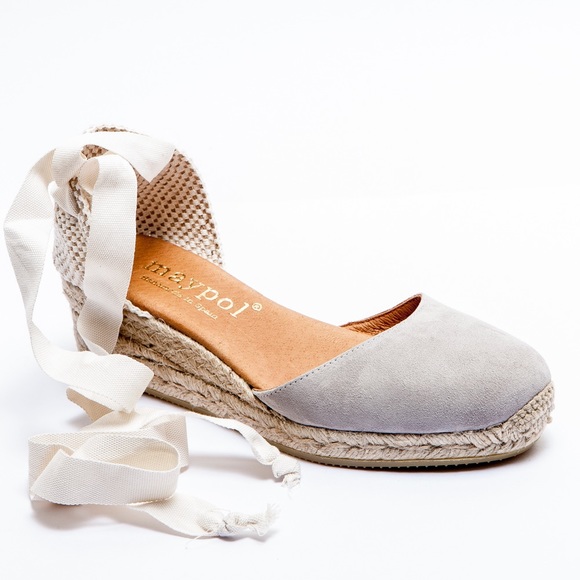 Anthropologie | Shoes | Anthropologie Maypol Dove Grey Lace Up Wedge ...